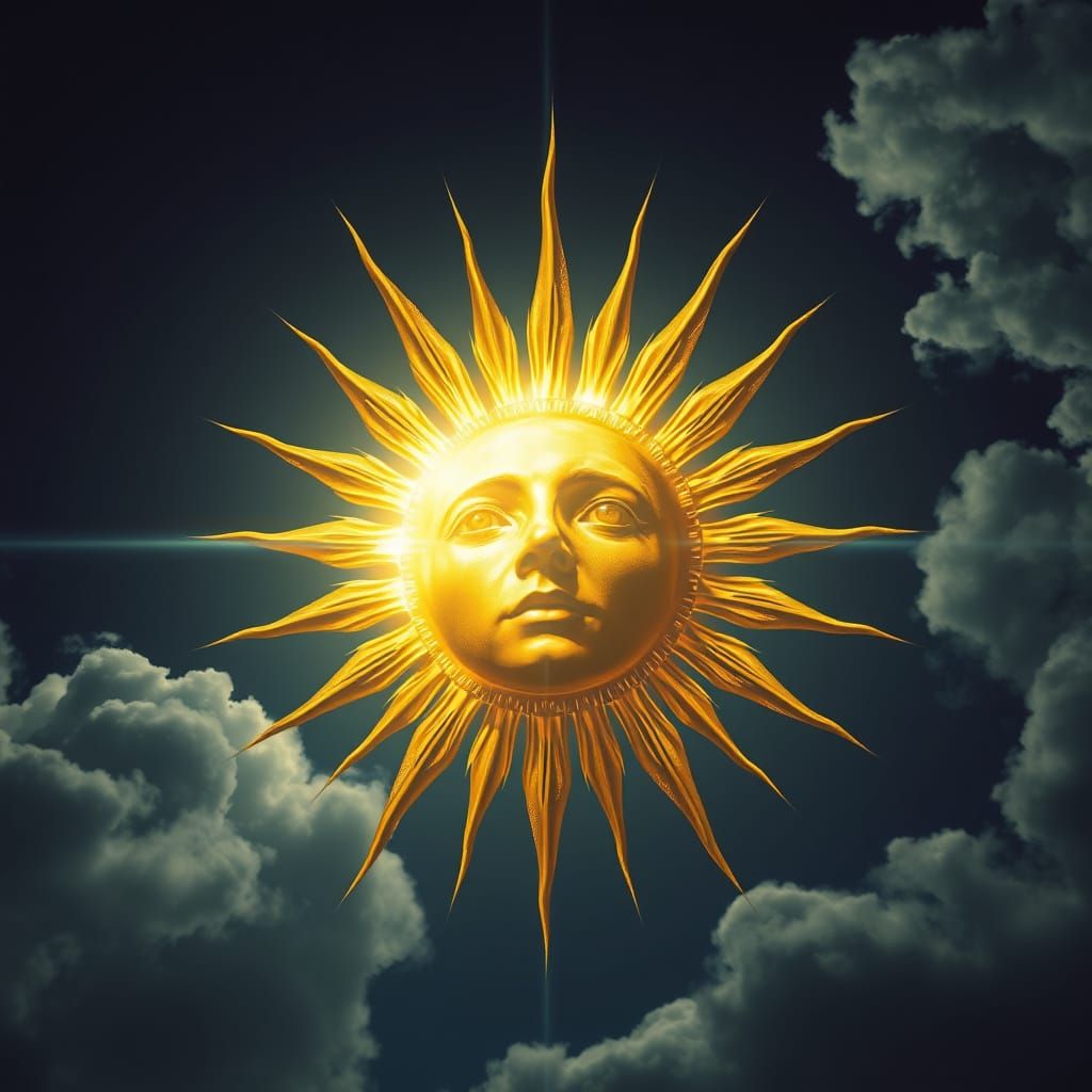 Hyper Realistic Solar Deity Radiates Energetic Pre... - AI Art