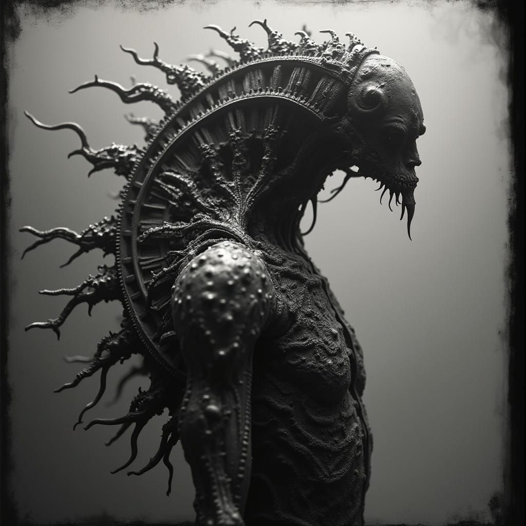 blur, horror, glitchcore hyper real, black line black and white ...