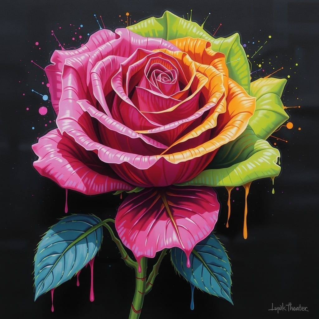 A rose bursting with color - A rose bursting with color