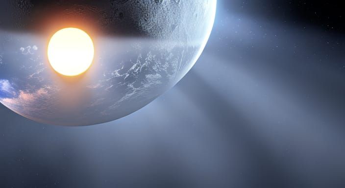 A masterpiece of the Sun's light rays refracting off of the moon to ...