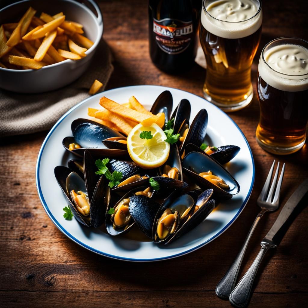 moules, frites - AI Generated Artwork - NightCafe Creator