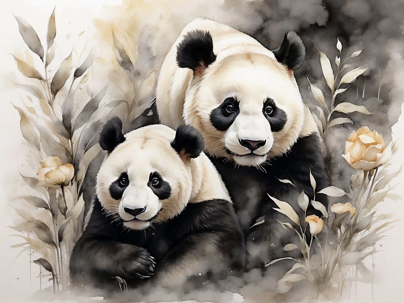 Panda family - AI Generated Artwork - NightCafe Creator