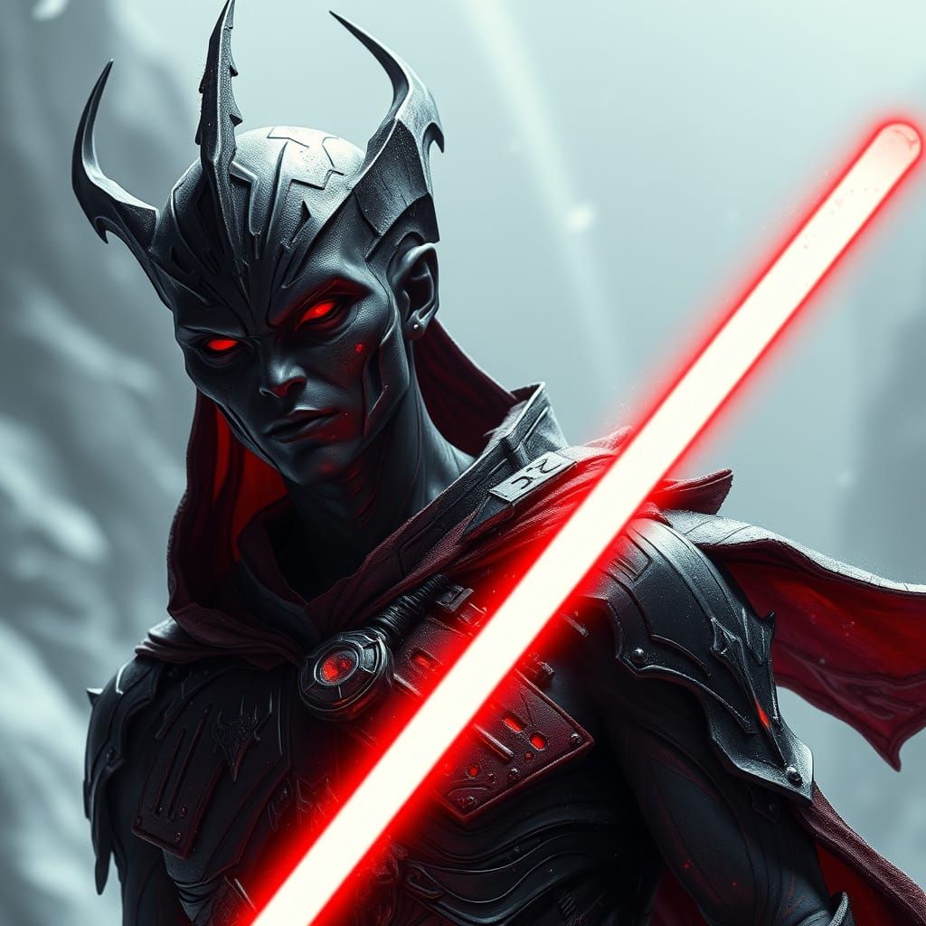 Sith-Zeltron Hybrid Lord Frozen in Time, Dark Crim... - AI Art