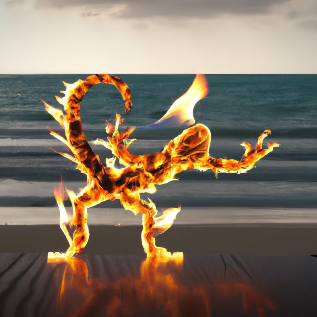 Dancing Fire Lizard - AI Generated Artwork - NightCafe Creator