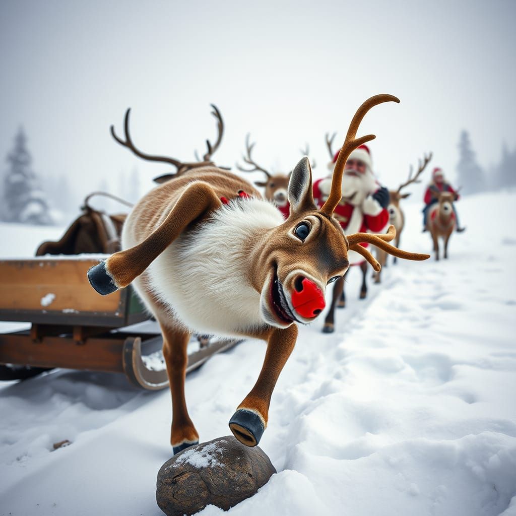 Rudolf tripping over a stone - Rudolf Takes a Tumble in the ...