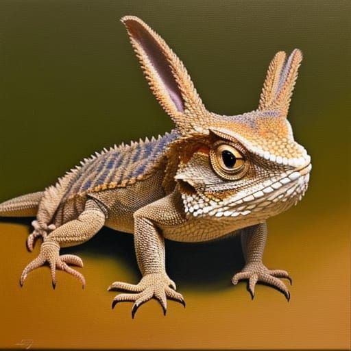 A bearded dragon rabbit breed. - AI Generated Artwork - NightCafe Creator