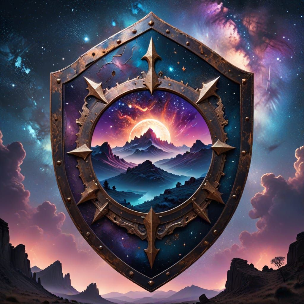 Magical Shield. - Ancient Shield Unveils Celestial Wonders