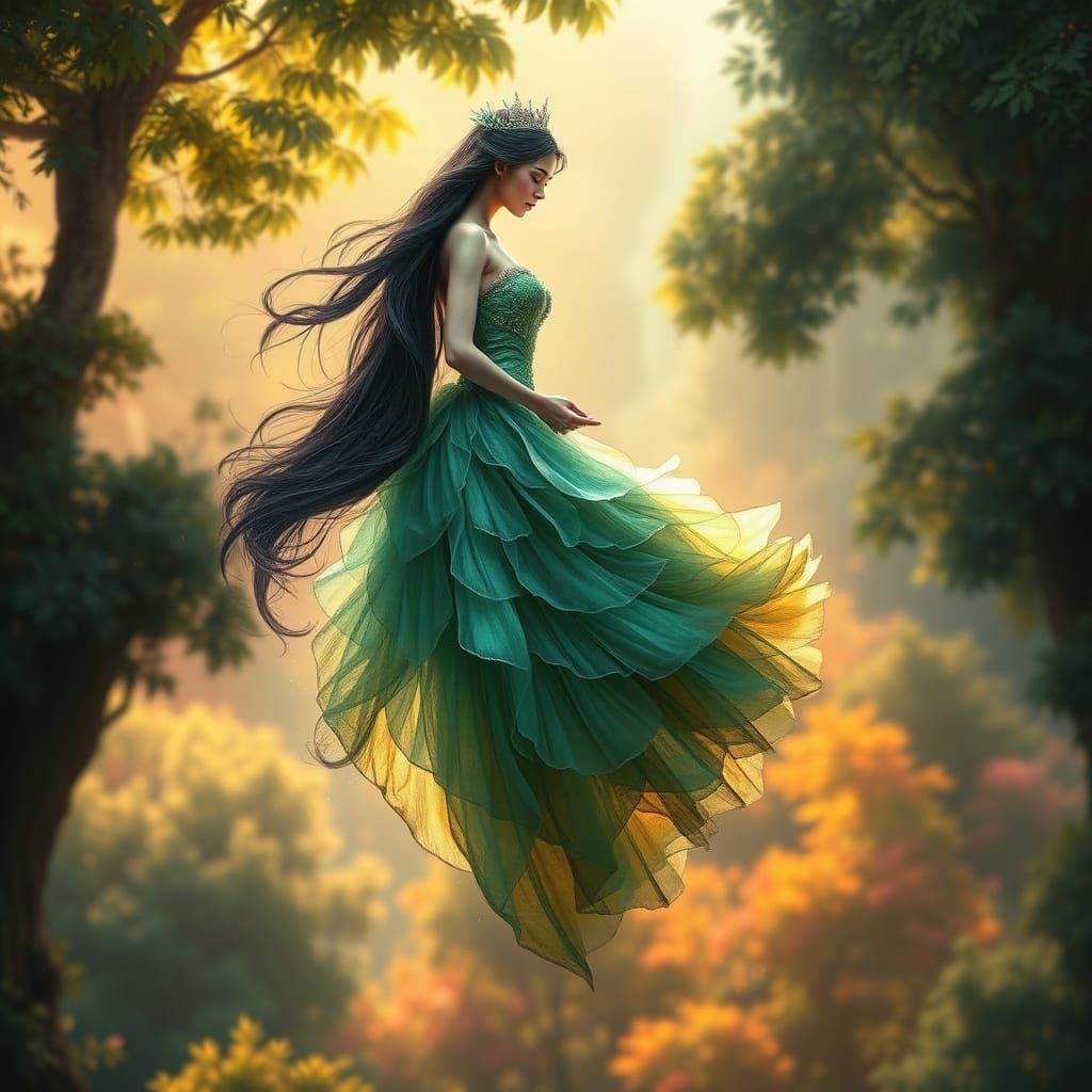 Druid princess - Mystical Princess Defies Gravity in Vibrant...