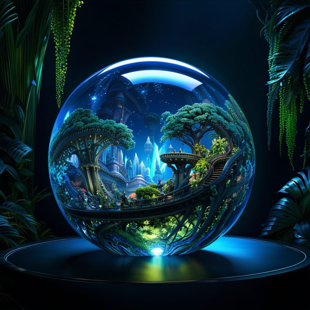 Pandora ( Avatar ) Glass Sphere - AI Generated Artwork - NightCafe Creator