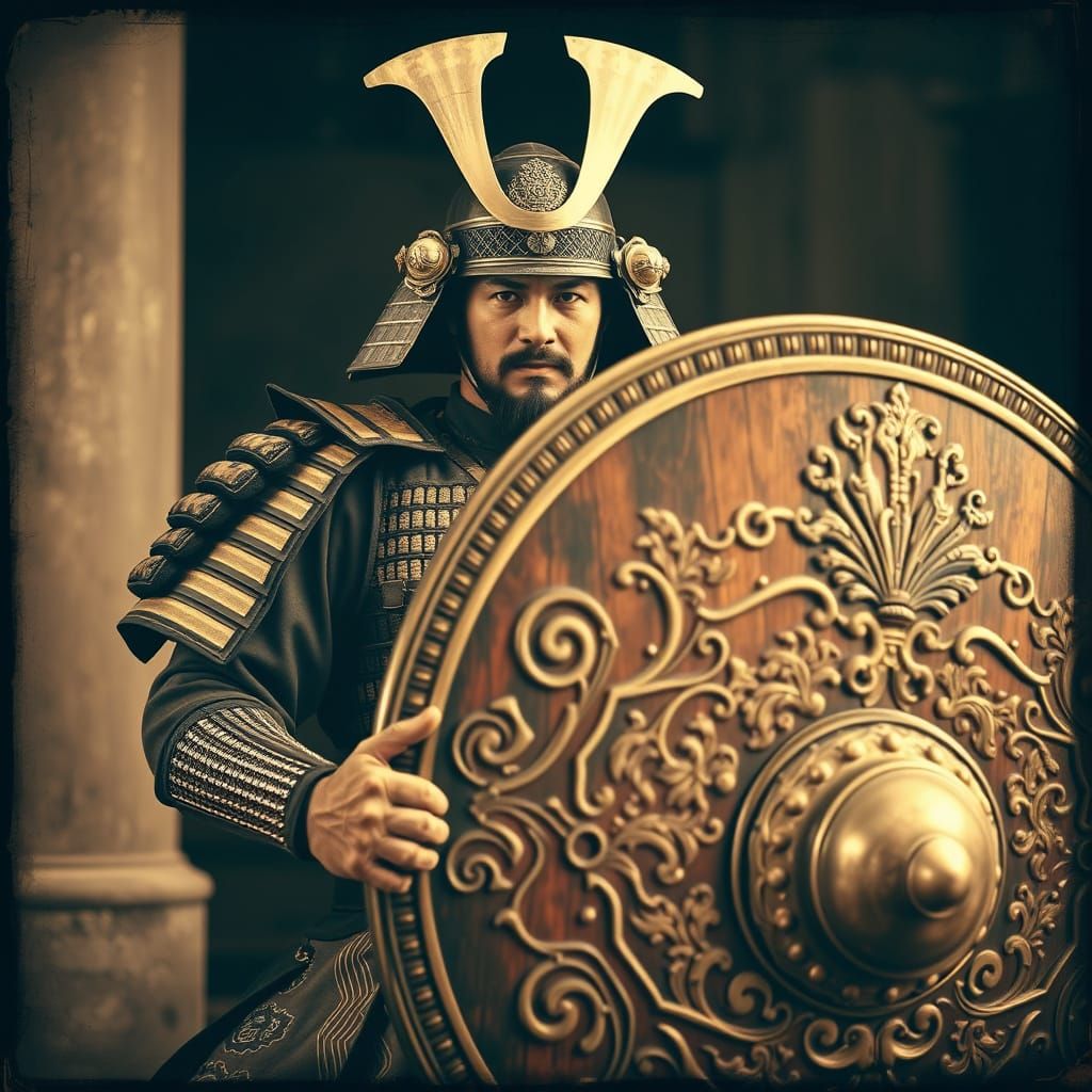 Samurai and shield - Samurai and shield