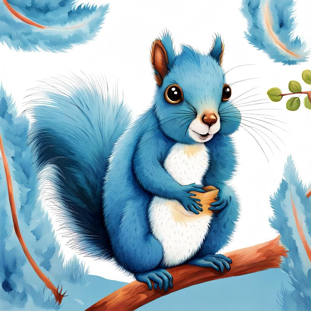 Blue Squirrel - AI Generated Artwork - NightCafe Creator