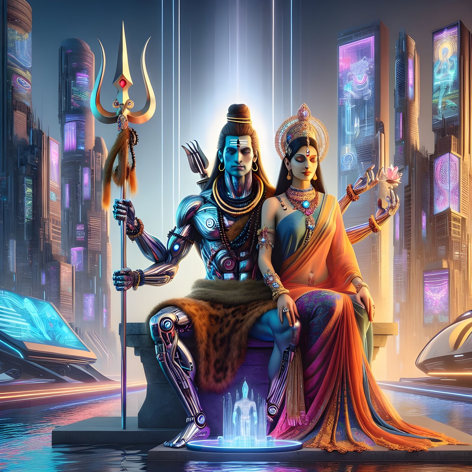 Shiva and Parvati - Ancient Gods in a Modern Metropolis