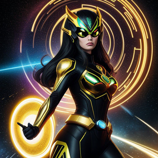 Cosmic Warrior in Space - AI Art