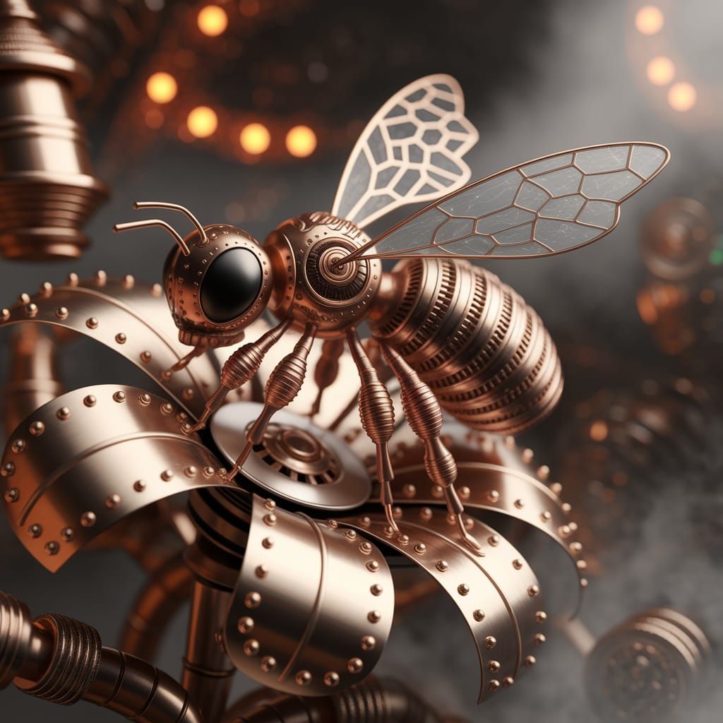 Clockwork Steampunk Bee- Daily challenge #892 - NightCafe Creator