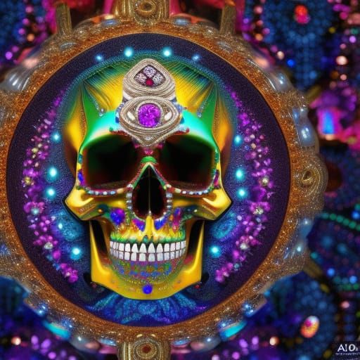 Cosmic Skull Alt - AI Generated Artwork - NightCafe Creator