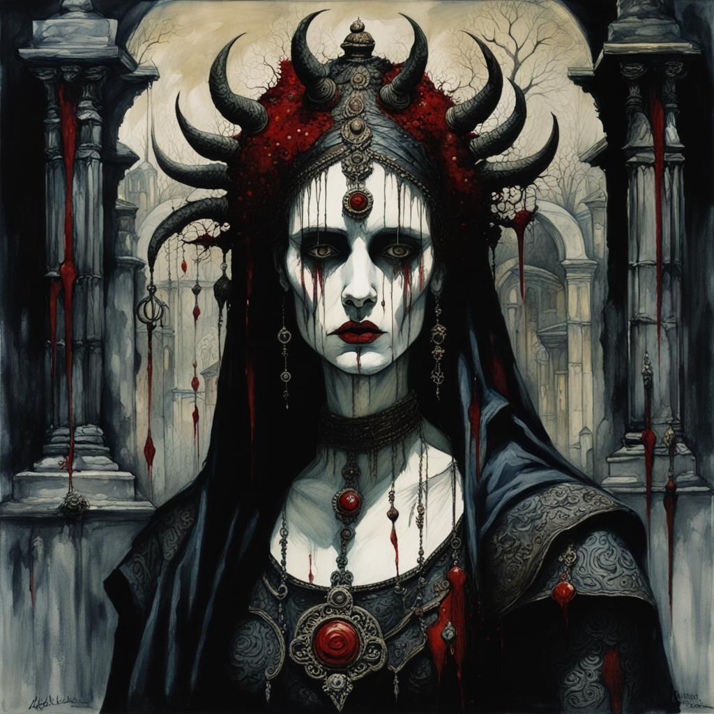 Neoclassical weeping blood Gerald Brom deep color academic art art Brut ...