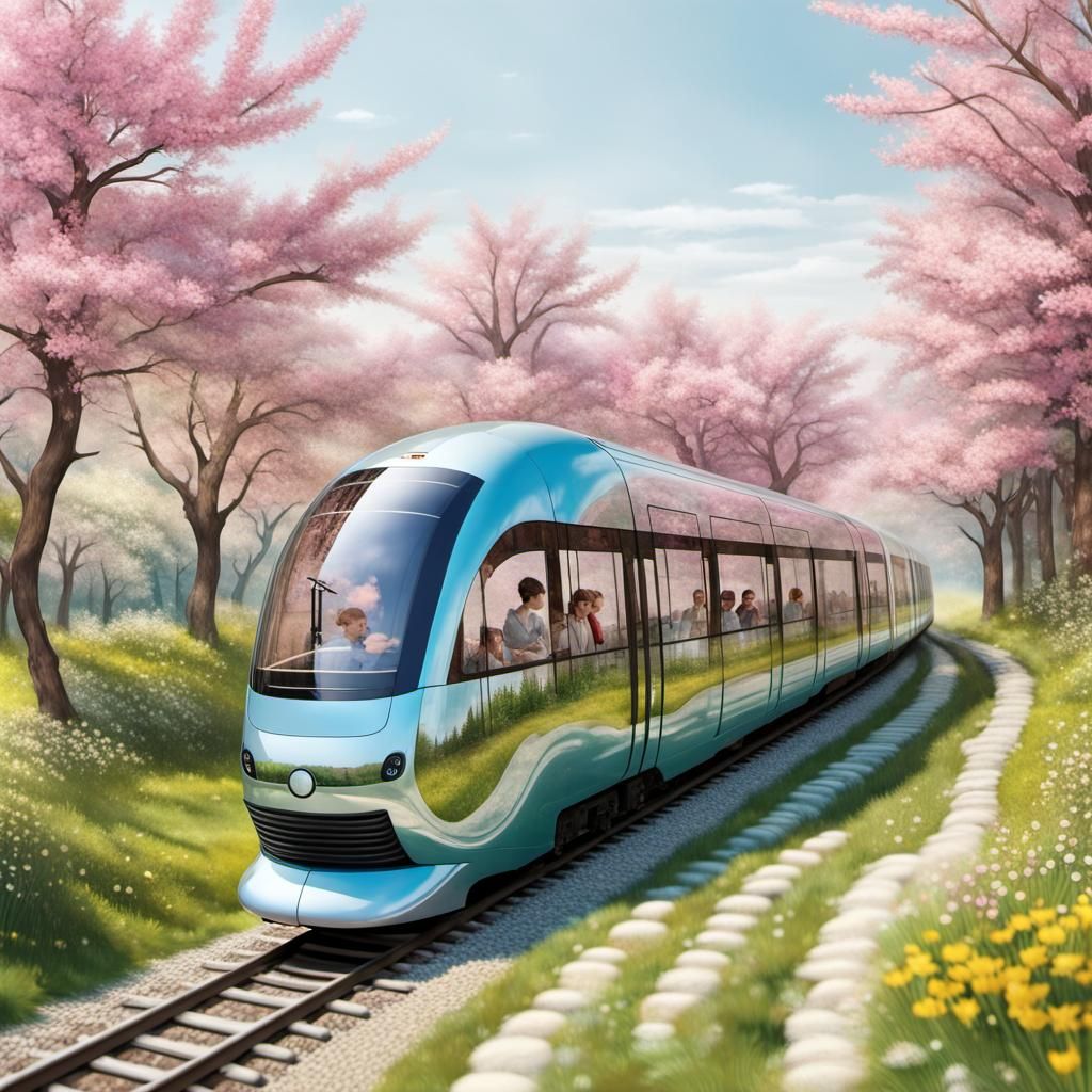 Spring train - AI Generated Artwork - NightCafe Creator