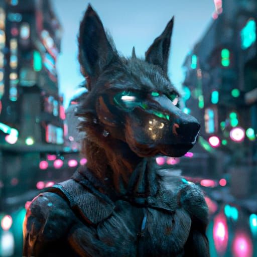 Cyberpunk Wolf (1) - Anthropomorphic Sci fi Wolves - AI Generated ...