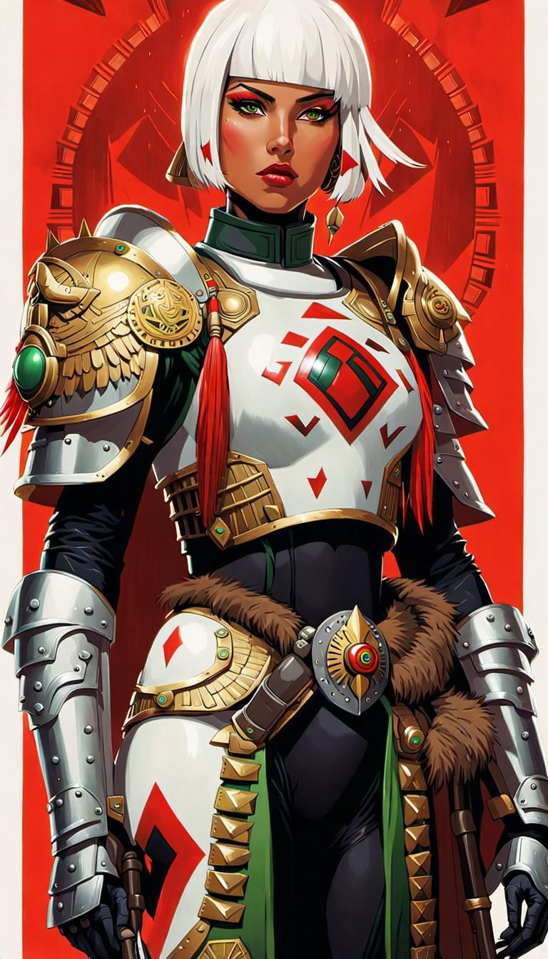 Warhammer 40k, space Marine, beautiful woman, Anitta, tanned skin ...