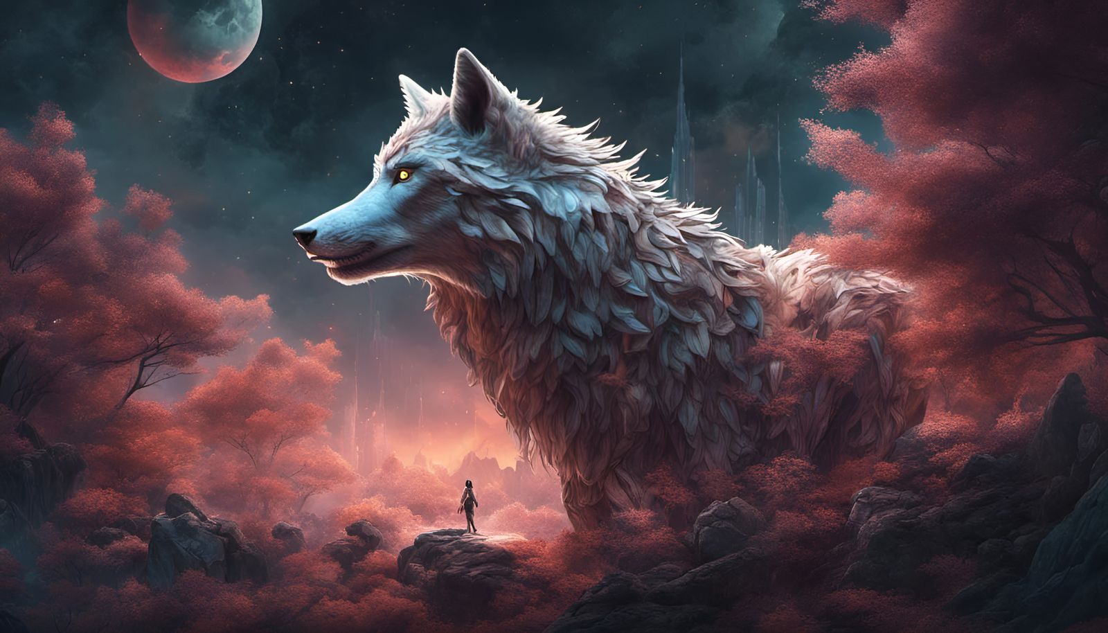 A wolf coming out the forest to stand with pride - AI Generated Artwork ...