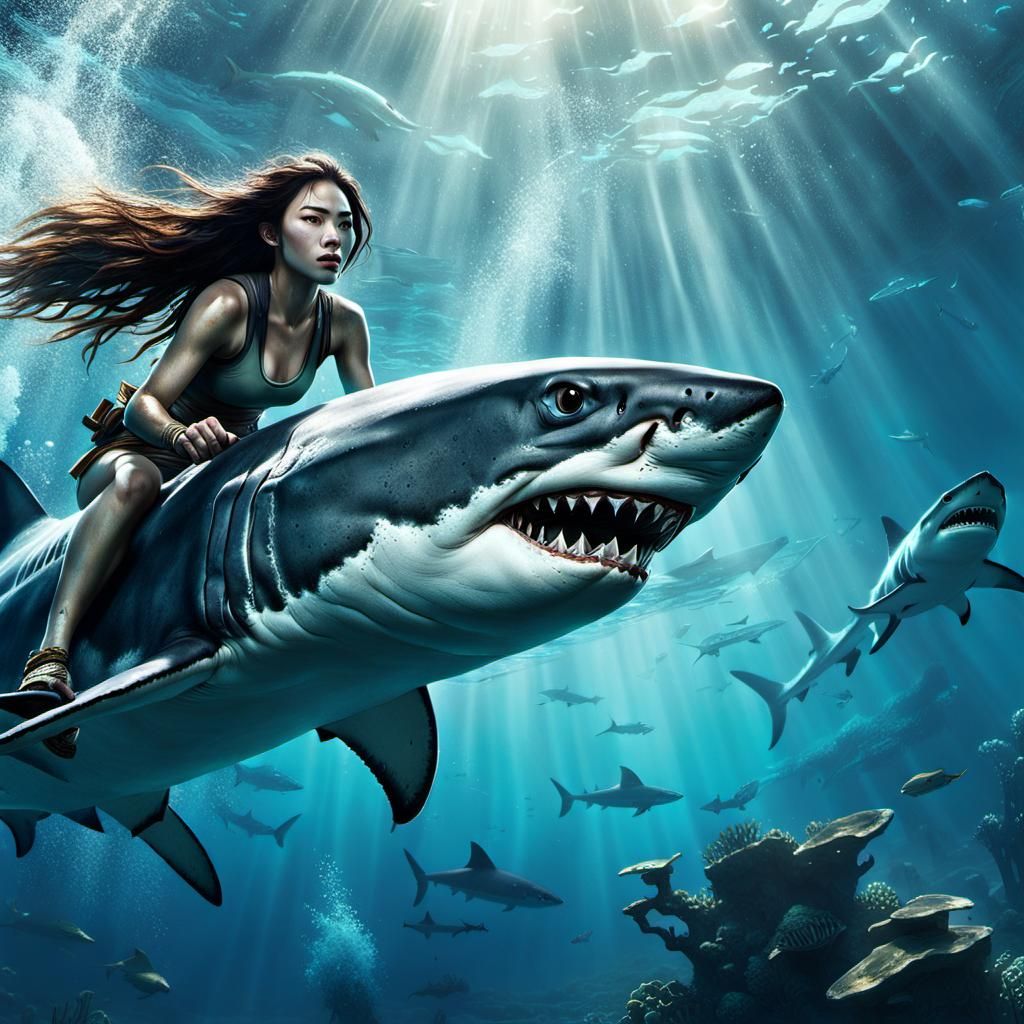 Shark Rider - AI Generated Artwork - NightCafe Creator