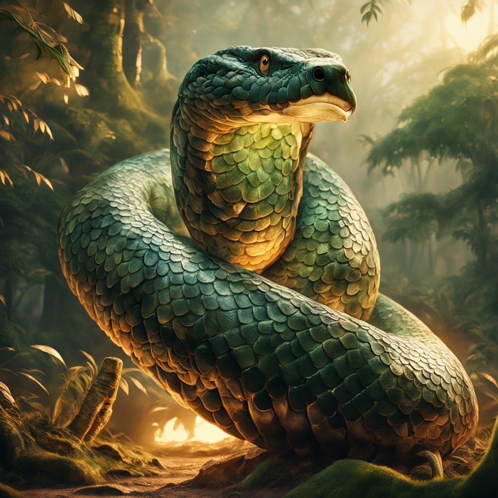 An Anaconda full color , write Year of the Snake in the corner 8k ...