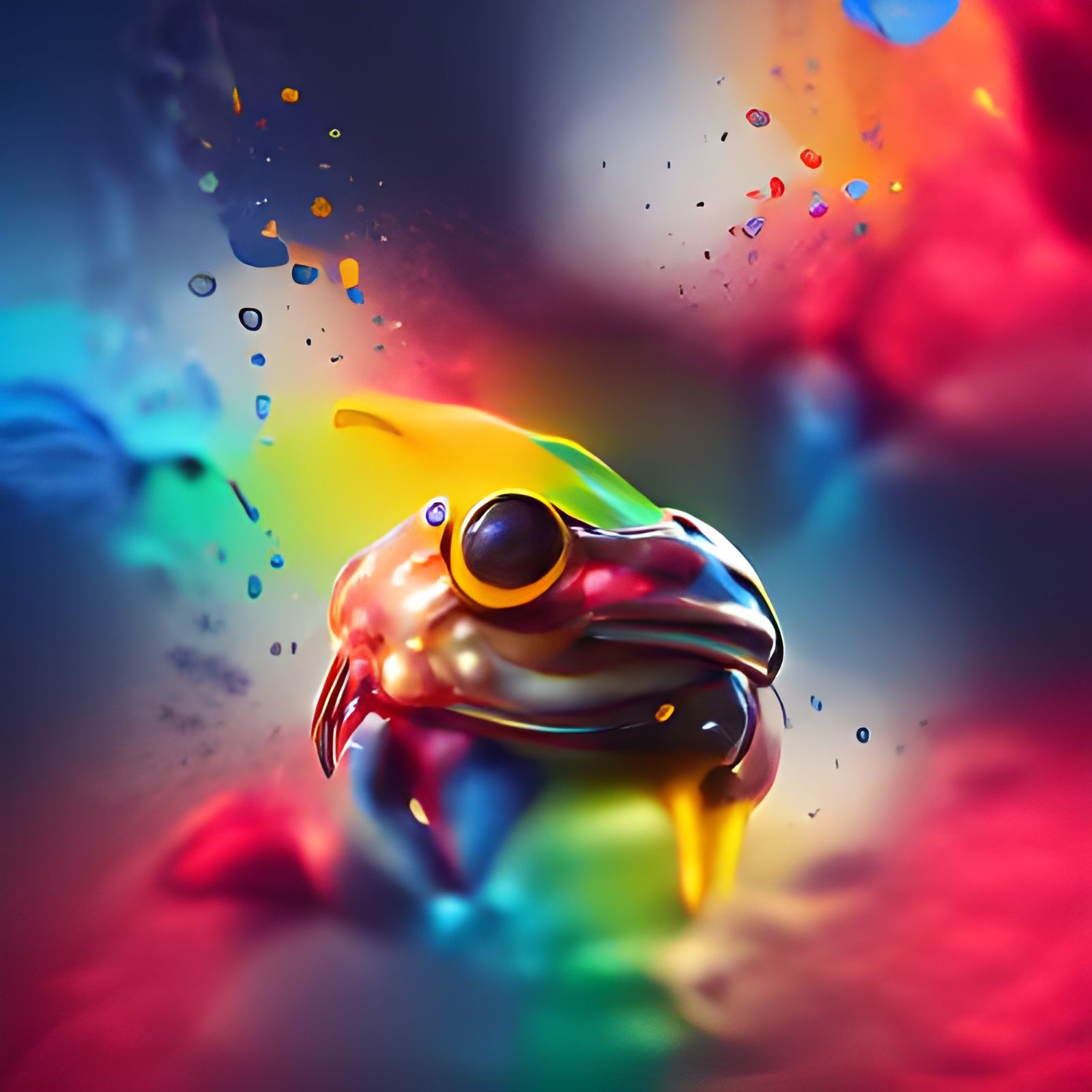 Rainbow frog 8k resolution Behance HD colourful - AI Generated Artwork ...