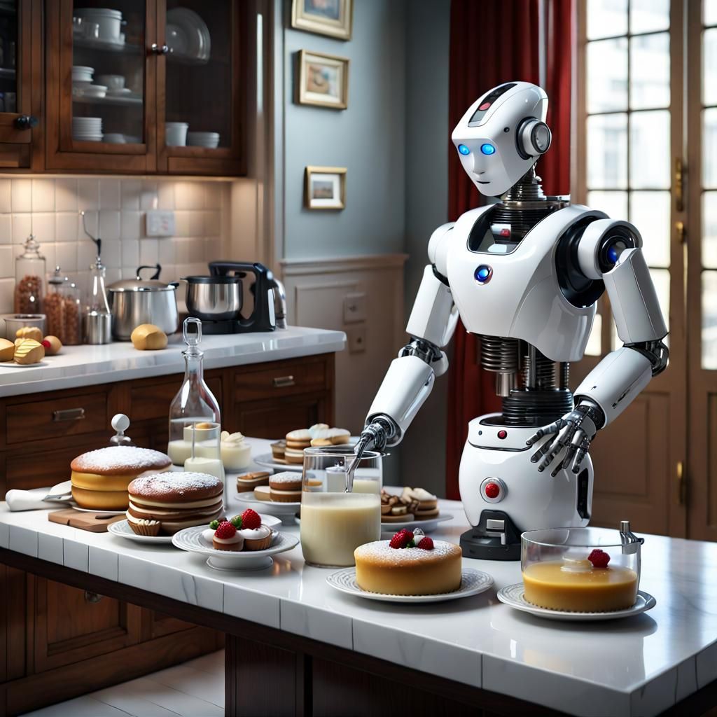 household robot baking - AI Generated Artwork - NightCafe Creator