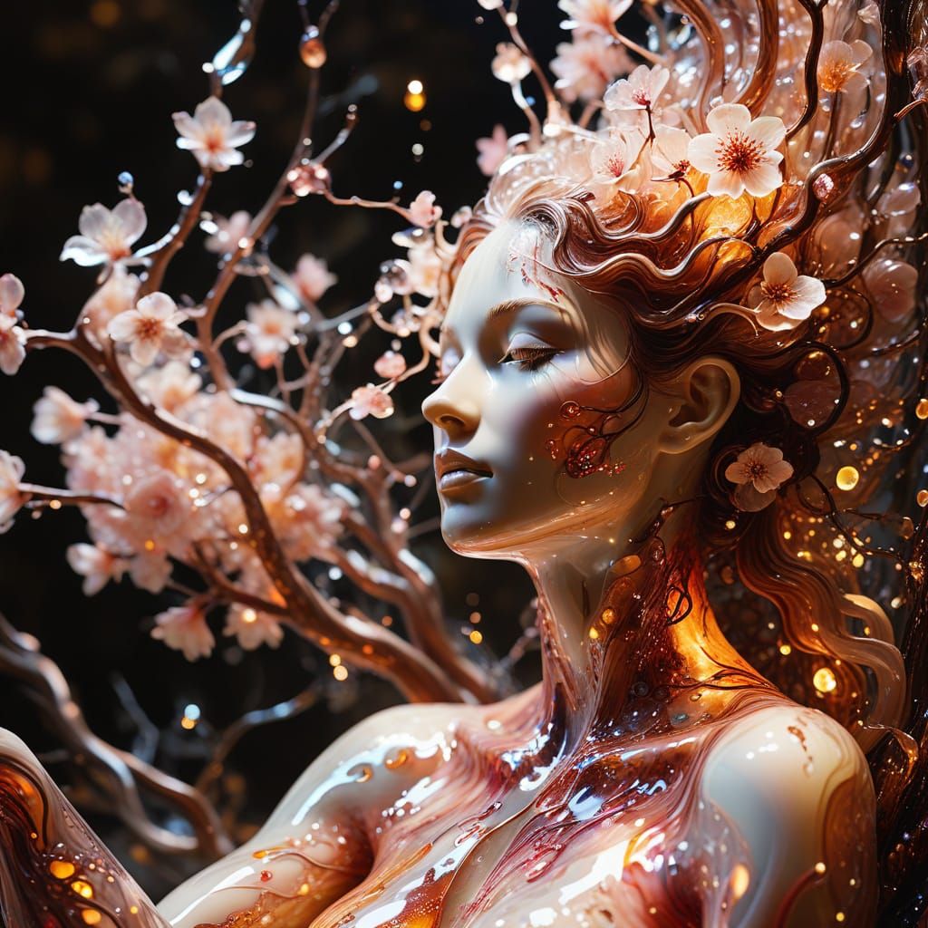 The Spirit of Spring v2 - Ethereal Dryad in Bloom