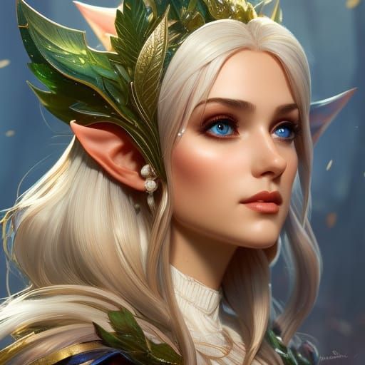 cute elf sylvan head and shoulders portrait, 8k resolution concept art ...
