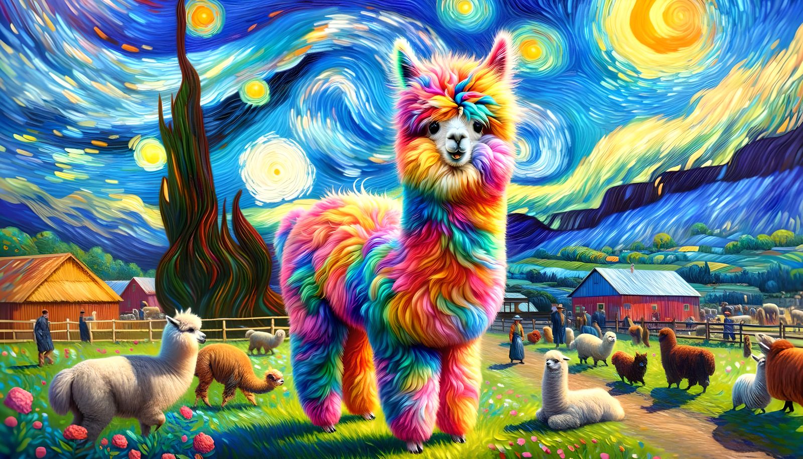 Lisa frank alpaca - AI Generated Artwork - NightCafe Creator