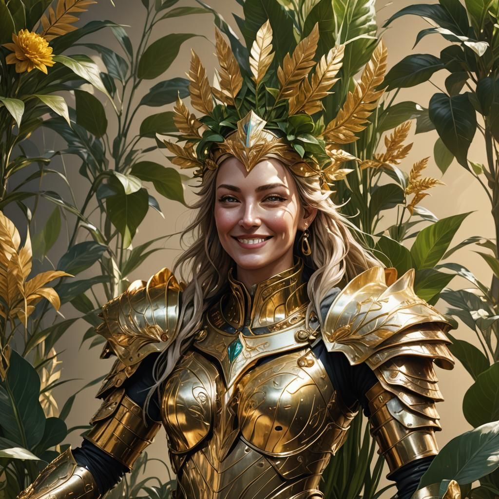 Demeter - Goddess Demeter in Radiant Gold Armor