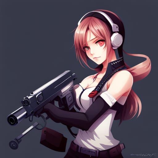 Girl with a gun - AI Generated Artwork - NightCafe Creator