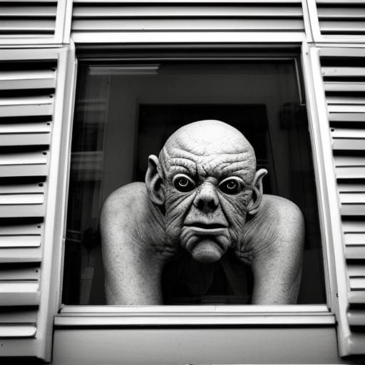 Agressive Alien in the window - AI Generated Artwork - NightCafe Creator