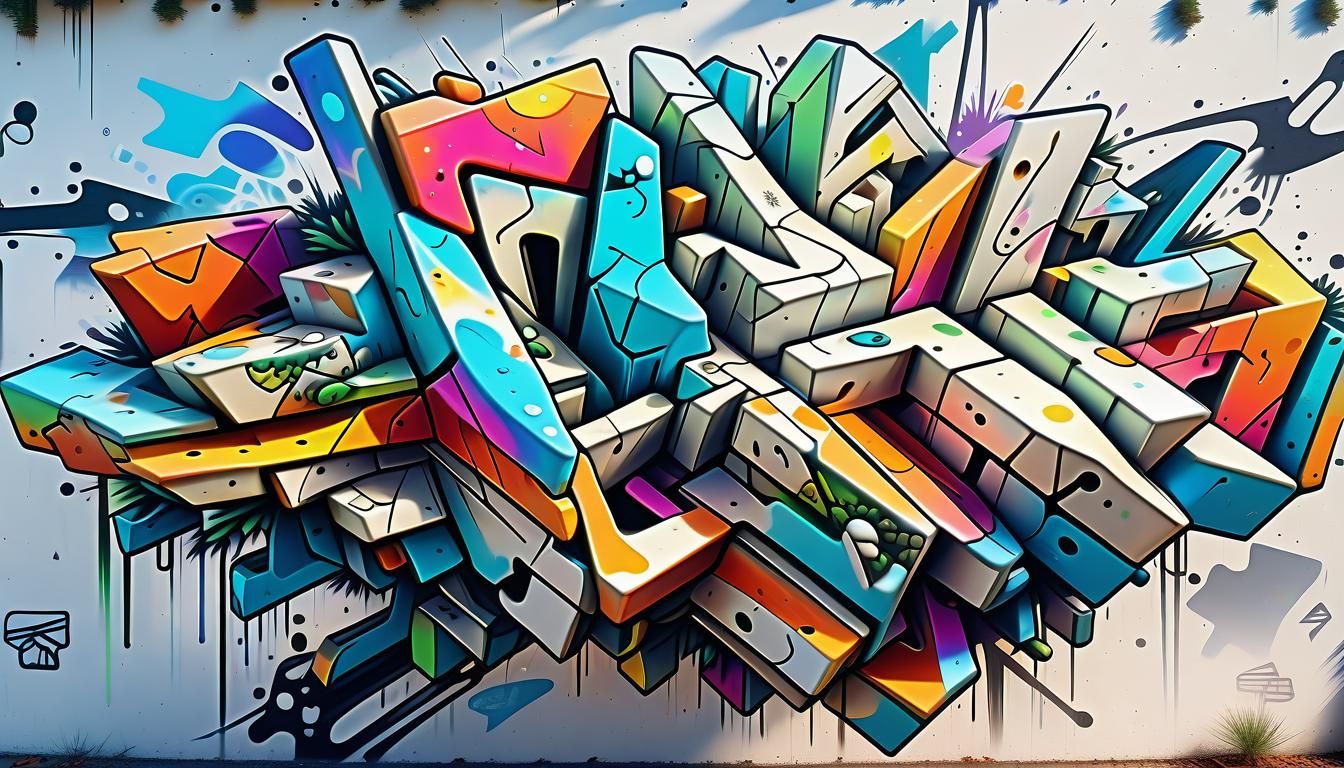 Geometric graffiti, 18apr24 - AI Generated Artwork - NightCafe Creator