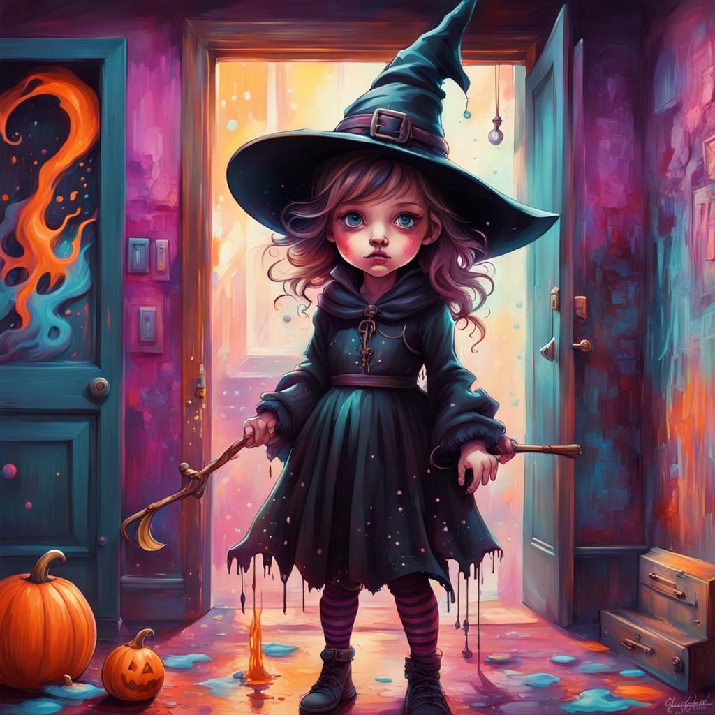 A Very Detailed Breathtaking Beautiful Stunning BABY Witch in a ...