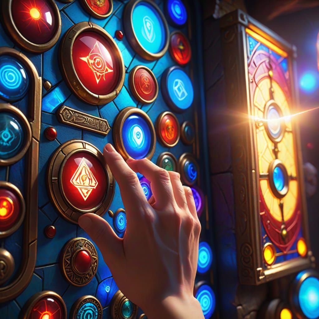 Forbidden Button in Ancient Warning - AI Art