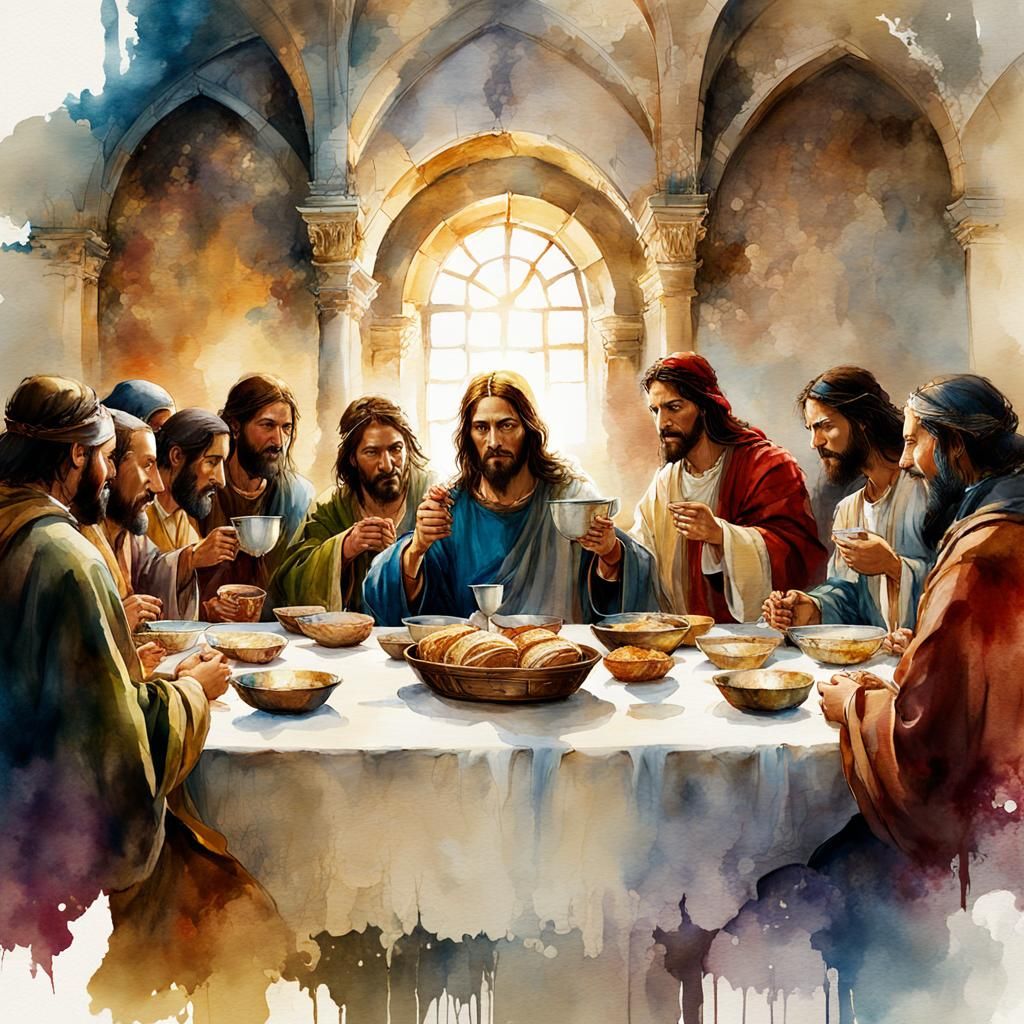 "The last supper" - Jesus and his disciples, before he was betrayed ...