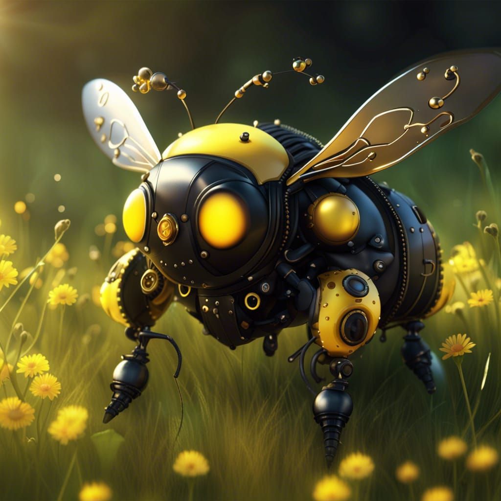 Steampunk Bee - AI Generated Artwork - NightCafe Creator