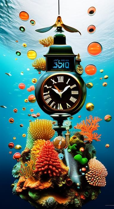 Deep Sea Clock - AI Generated Artwork - NightCafe Creator