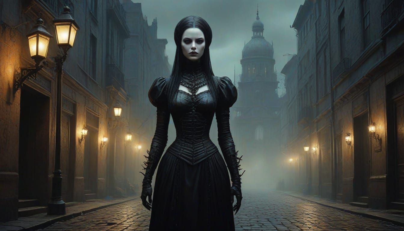 Ethereal Victorian Lady Confronts Eldritch Horrors... - AI Art