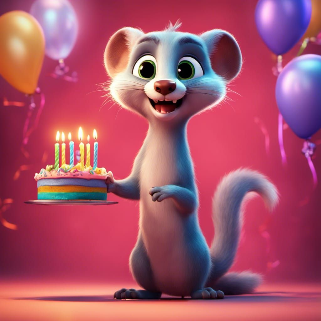 Weasel wishes you a Happy Birthday! - AI Generated Artwork - NightCafe ...