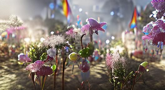 A magical fantasy world with flowers and fairys CryEngine Behance HD 8k resolution - AI ...