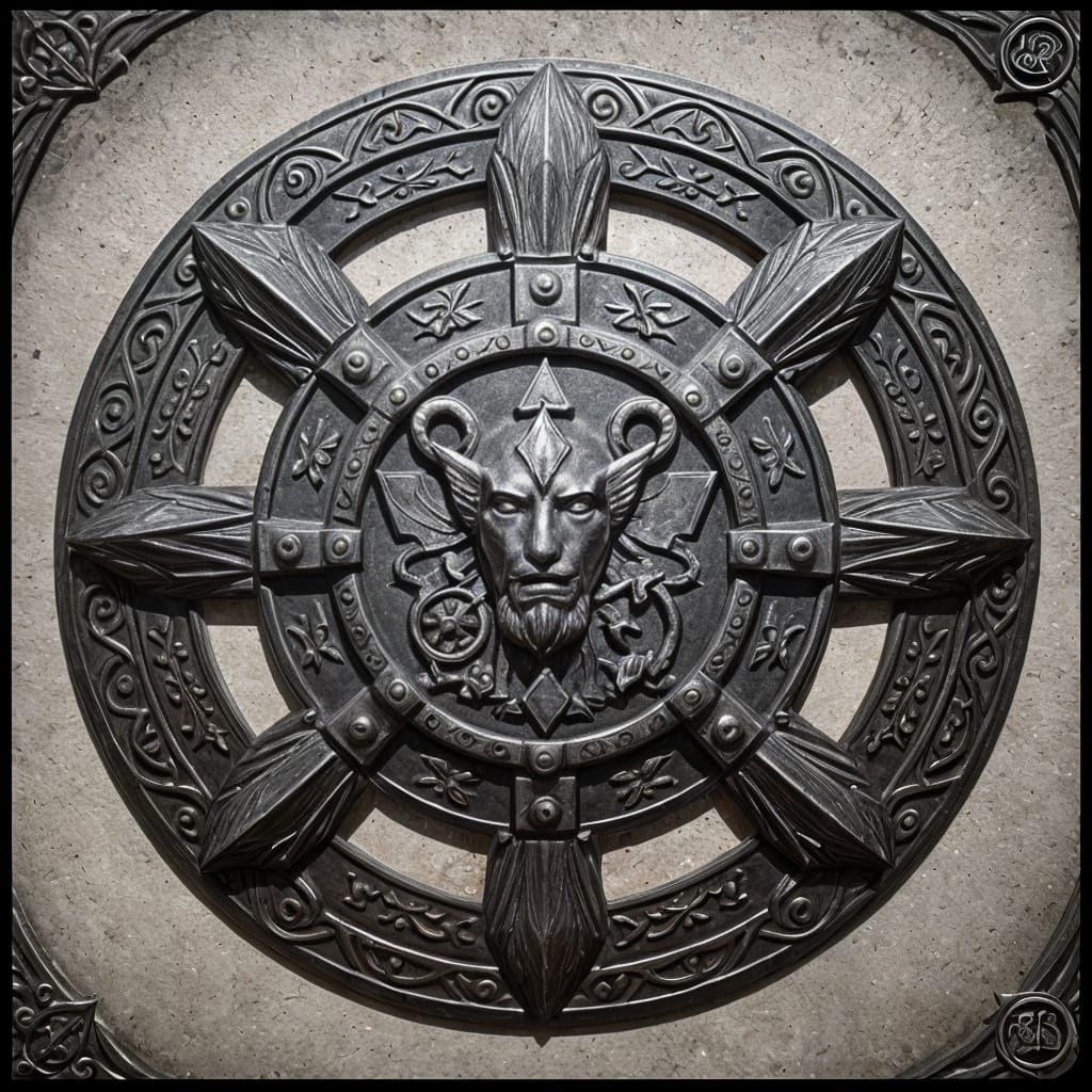 Medieval fantasy Shield - Medieval Fantasy Shield in Oil Pai...