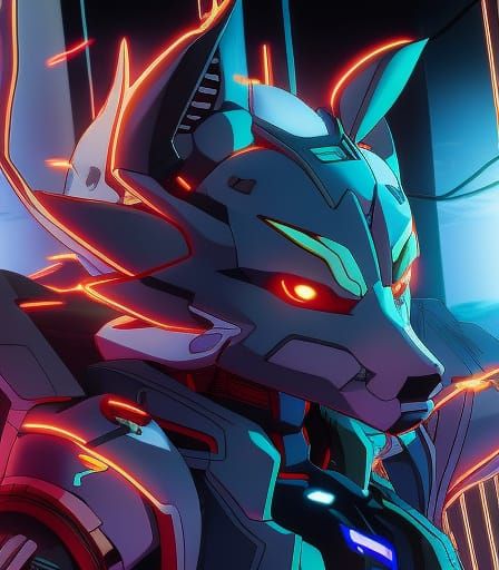 Cyberpunk anime Mecha wolf - AI Generated Artwork - NightCafe Creator