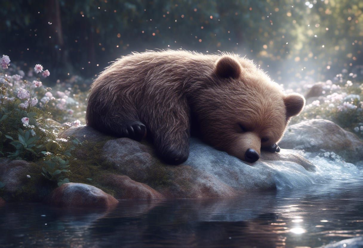 Sleepy bear - AI Generated Artwork - NightCafe Creator