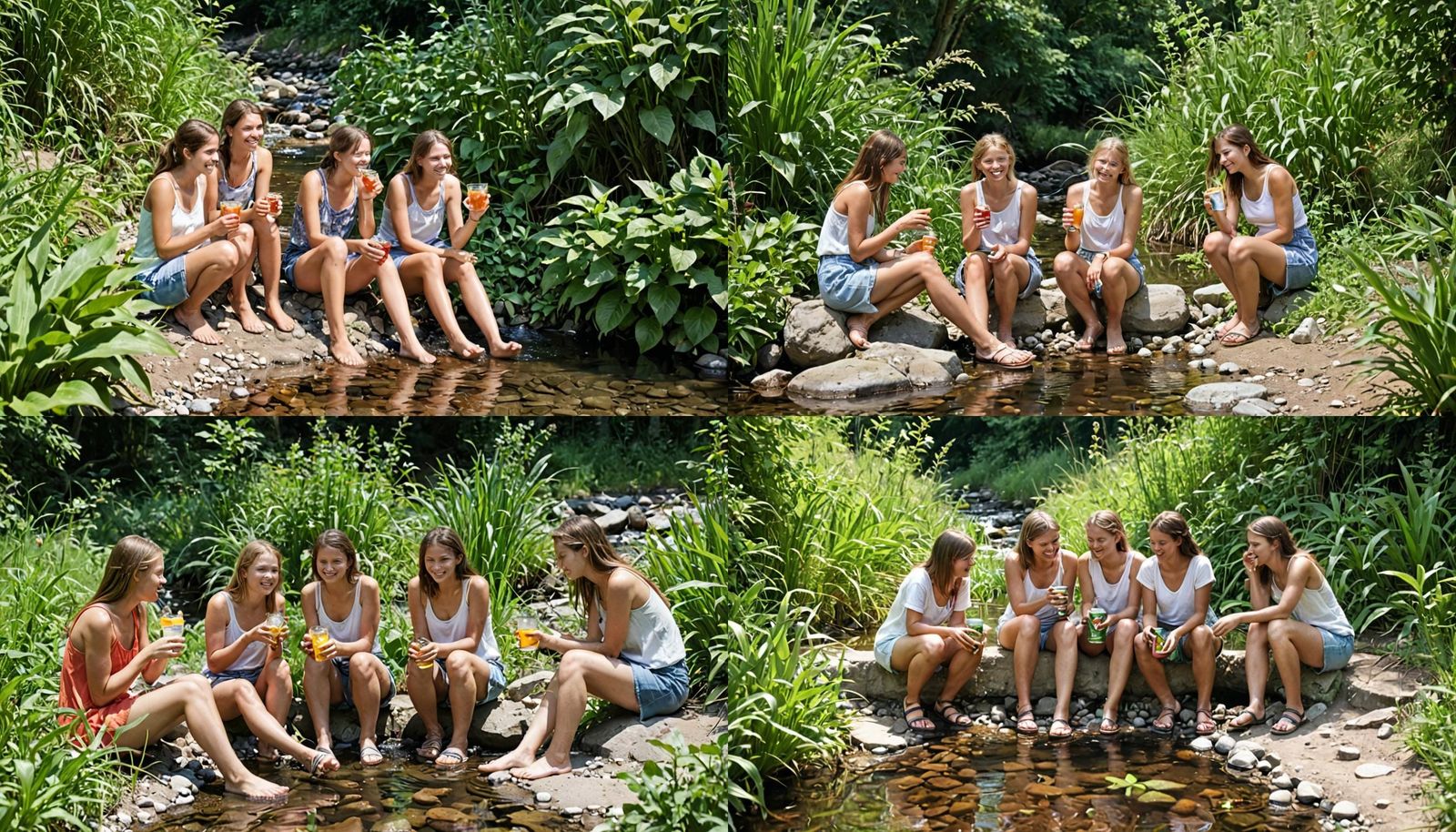 Drinking with friends on a hot summers day - AI Generated Artwork - NightCafe Creator