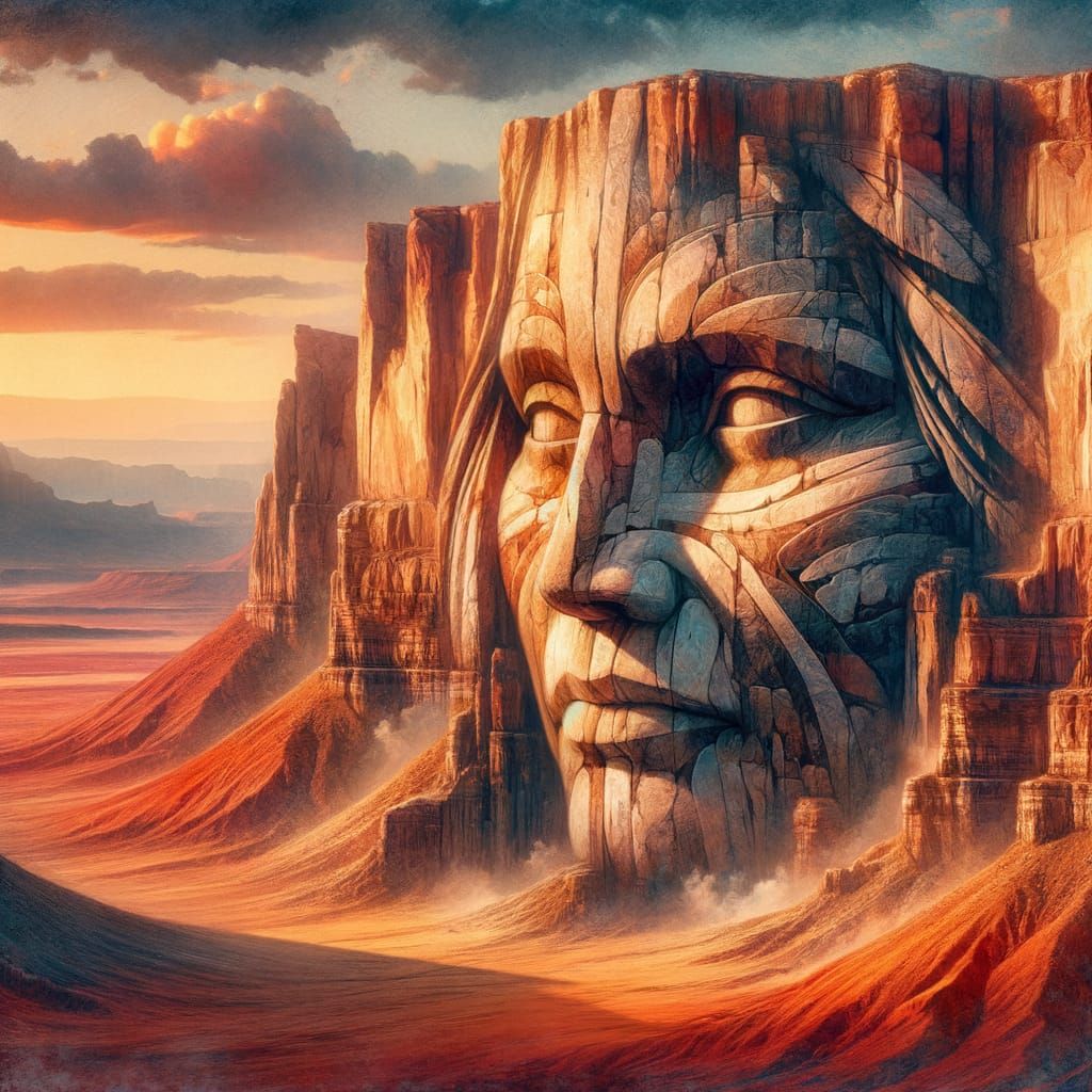 Indian Head Rock - AI Generated Artwork - NightCafe Creator
