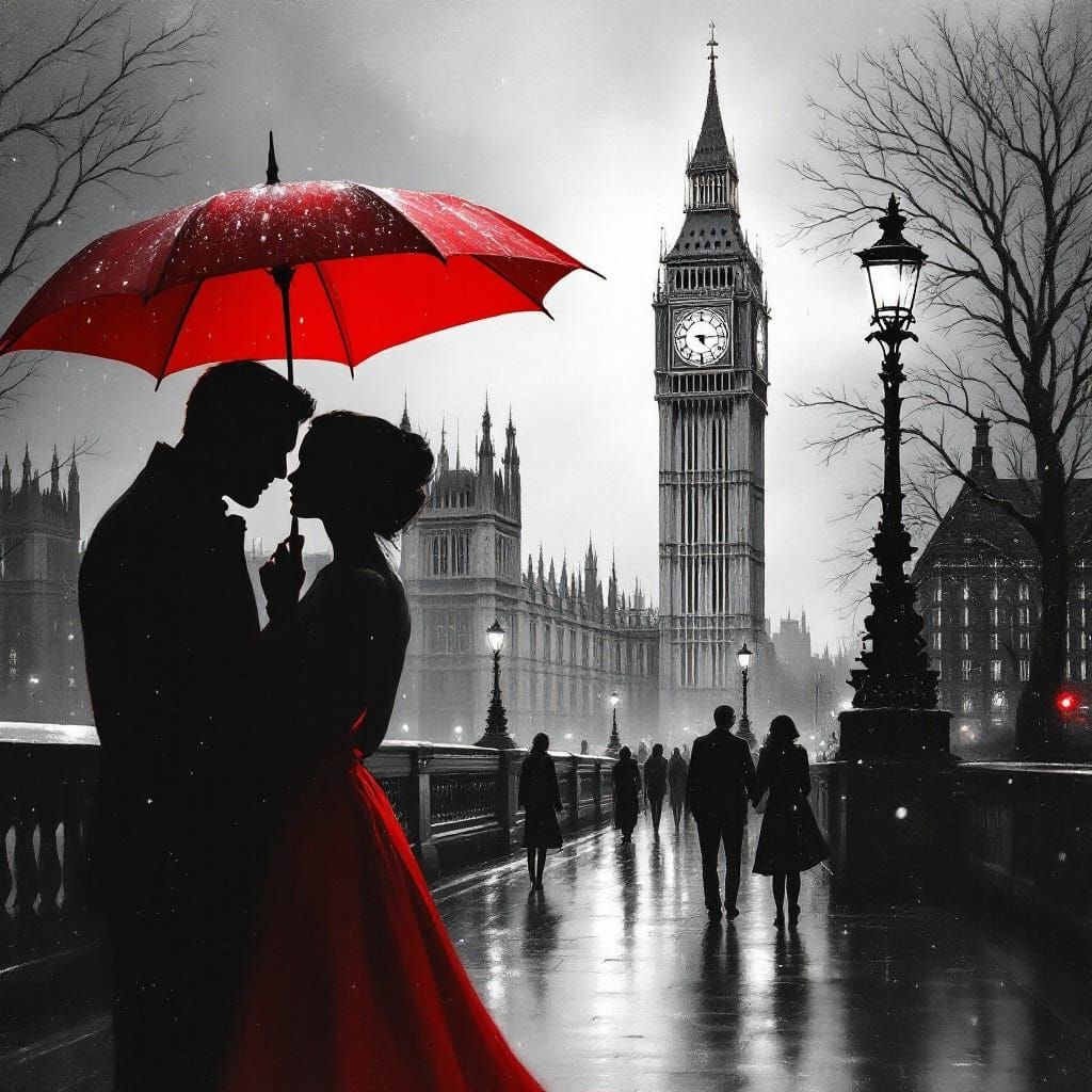 Big Ben - Elegant Couple Under Big Ben's Timeless Shadow