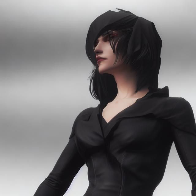 Cute goth girl at the beach in the PS2 metal gear feeling - AI ...